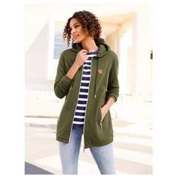 Shirtjacke Casual Looks "Sweatjacke", Damen, Gr. 52, gr&uuml;n (oliv), 100% Baumwolle, unifarben, Shirts Shirtjacke