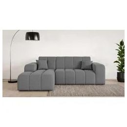 Ecksofa OTTO HOME "CASSY L-Form, Schlafsofa mit Bettkasten, Ma&szlig;e B/T/H: 245/165/88 cm", grau (dunkelgrau), B:248cm H:83,5cm T:165,5cm, 94% Polyester, 6% Nylon, Sofas, Ecksofa, mit 2 R&uuml;ckenkissen, Recamiere rechts oder links bestellbar
