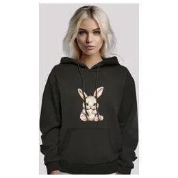 Kapuzenpullover F4NT4STIC "Niedlicher Osterhase mit Ei", Damen, Gr. M, schwarz, Obermaterial: 65% Baumwolle, 35% Polyester, relaxed fit, Pullover Kapuzenpullover, Premium Qualit&auml;t