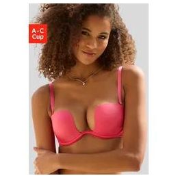 Multiway-BH Lascana, Damen, Gr. 70, Cup C, pink (hot pink), Microtouch, Obermaterial: 45% Polyamid, 45% Polyester, 10% Elasthan, Basic, BHs, mit vielen verschiedenen Tragevarianten und tiefem Ausschnitt
