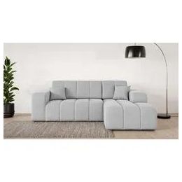 Ecksofa OTTO HOME "CASSY L-Form, Schlafsofa mit Bettkasten, Ma&szlig;e B/T/H: 245/165/88 cm", grau (hellgrau), B:244,5cm H:88cm T:164,5cm, 94% Polyester, 6% Nylon, Sofas, Ecksofa, mit 2 R&uuml;ckenkissen, Recamiere rechts oder links bestellbar