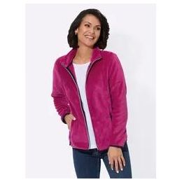 Fleecejacke Casual Looks, Damen, Gr. 42, pink (magenta), 100% Polyester, unifarben, Jacken Fleecejacke