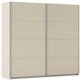 Schwebet&uuml;renschrank OTTO HOME "Kleiderschrank Schrank Garderobe Schlafzimmerschrank THANOS", beige (beige (champagner)), B:226cm H:210cm T:62cm, Holzwerkstoff, Schr&auml;nke, Schwebet&uuml;renschrank, Optional mit Spiegel, Metall-Griffleisten alufarben MADE IN GERMANY