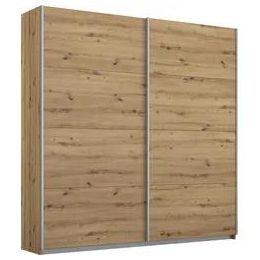 Schwebet&uuml;renschrank OTTO HOME "Kleiderschrank Schrank Garderobe Schlafzimmerschrank THANOS", braun (eiche artisan), B:181cm H:210cm T:62cm, Holzwerkstoff, Schr&auml;nke, Schwebet&uuml;renschrank, Optional mit Spiegel, Metall-Griffleisten alufarben MADE IN GERMANY