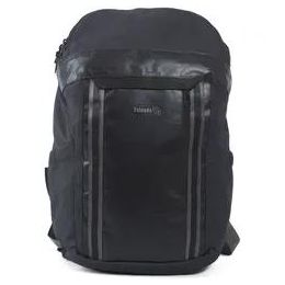 Laptoprucksack 7CLOUDS "Suno 7.1", Damen, Gr. B/H/T: 28cm x 44cm x 16cm, onesize, schwarz, Polyethylen, Tarpaulin, Rucks&auml;cke Laptoprucksack, mit recyceltem PET