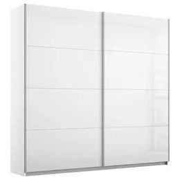 Schwebet&uuml;renschrank OTTO HOME "Kleiderschrank Schrank Garderobe Schlafzimmerschrank THANOS", wei&szlig; (alpinwei&szlig;, hochglanz wei&szlig;), B:181cm H:210cm T:62cm, Holzwerkstoff, Schr&auml;nke, Schwebet&uuml;renschrank, Optional mit Spiegel, Metall-Griffleisten alufarben MADE IN GERMANY