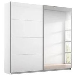 Schwebet&uuml;renschrank OTTO HOME "Kleiderschrank Schrank Garderobe Schlafzimmerschrank THANOS", wei&szlig; (alpinwei&szlig;, hochglanz wei&szlig; mit spiegel), B:181cm H:210cm T:62cm, Holzwerkstoff, Schr&auml;nke, Schwebet&uuml;renschrank, Optional mit Spiegel, Metall-Griffleisten alufarben MADE IN GERMANY