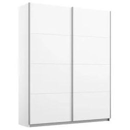 Schwebet&uuml;renschrank OTTO HOME "Kleiderschrank Schrank Garderobe Schlafzimmerschrank THANOS", wei&szlig; (alpinwei&szlig;), B:136cm H:197cm T:62cm, Holzwerkstoff, Schr&auml;nke, Schwebet&uuml;renschrank, Optional mit Spiegel, Metall-Griffleisten alufarben MADE IN GERMANY, Topseller