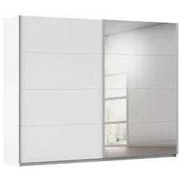 Schwebet&uuml;renschrank OTTO HOME "Kleiderschrank Schrank Garderobe Schlafzimmerschrank THANOS", wei&szlig; (alpinwei&szlig; mit spiegel), B:271cm H:229cm T:62cm, Holzwerkstoff, Schr&auml;nke, Schwebet&uuml;renschrank, Optional mit Spiegel, Metall-Griffleisten alufarben MADE IN GERMANY