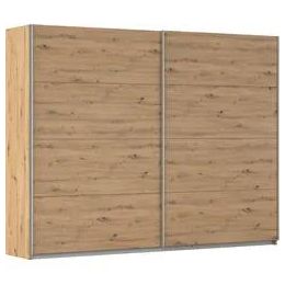 Schwebet&uuml;renschrank OTTO HOME "Kleiderschrank Schrank Garderobe Schlafzimmerschrank THANOS", braun (eiche artisan), B:271cm H:210cm T:62cm, Holzwerkstoff, Schr&auml;nke, Schwebet&uuml;renschrank, Optional mit Spiegel, Metall-Griffleisten alufarben MADE IN GERMANY