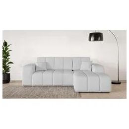 Ecksofa OTTO HOME "CASSY L-Form, Schlafsofa mit Bettkasten, Ma&szlig;e B/T/H: 245/165/88 cm", grau (hellgrau), B:244,5cm H:88cm T:164,5cm, 100% Polyester, Sofas, Ecksofa, mit 2 R&uuml;ckenkissen, Recamiere rechts oder links bestellbar