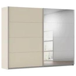 Schwebet&uuml;renschrank OTTO HOME "Kleiderschrank Schrank Garderobe Schlafzimmerschrank THANOS", beige (beige (champagner) mit spiegel), B:271cm H:229cm T:62cm, Holzwerkstoff, Schr&auml;nke, Schwebet&uuml;renschrank, Optional mit Spiegel, Metall-Griffleisten alufarben MADE IN GERMANY