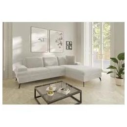 Sit & More Ecksofa SIT & MORE "Morris Jubi L-Form, B: 247 cm", beige (creme), B:247cm H:83cm T:171cm, 100% Polyester, Sofas, Ecksofa, mit Armteilfunktion & 1 Zierkissen, optional Bettfunktion