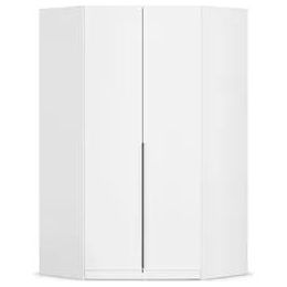 Eckkleiderschrank OTTO HOME "Kleiderschrank Schrank Ankleidezimmer Schlafzimmer Garderobe AGORDO", wei&szlig; (alpinwei&szlig;), B:117cm H:229cm T:117cm, Holzwerkstoff, Schr&auml;nke, Eckkleiderschrank, voll ausgestattet mit gro&szlig;z&uuml;gigem Stauraum, 2 H&ouml;hen MADE IN GERMANY