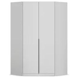 Eckkleiderschrank OTTO HOME "Kleiderschrank Schrank Ankleidezimmer Schlafzimmer Garderobe AGORDO", grau (seidengrau), B:117cm H:210cm T:117cm, Holzwerkstoff, Schr&auml;nke, Eckkleiderschrank, voll ausgestattet mit gro&szlig;z&uuml;gigem Stauraum, 2 H&ouml;hen MADE IN GERMANY