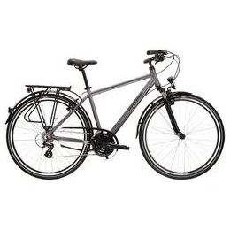 Trekkingrad KROSS "KROSS Trekkingrad Trans 1.0 28" grau" Gr. 43, grau (grau, schwarz), Fahrr&auml;der, Herren, 43cm, 28 Zoll (71,12cm) hinten: 28 Zoll (71,12cm)