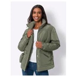Langjacke Heine, Damen, Gr. 40, gr&uuml;n (khaki), 100% Polyester, Wattierung:100% Polyester, unifarben, Jacken Langjacke