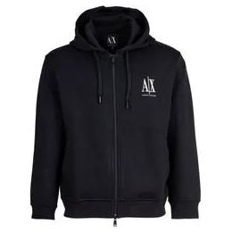 Giorgio Armani Sweatshirt ARMANI EXCHANGE "Sweatjacke 1er Pack", Herren, Gr. M, blau (dunkelblau), Obermaterial: 79% Baumwolle CO. 17% Polyester PES. 4% Elasthan EL., Sweatshirts Sweatshirt