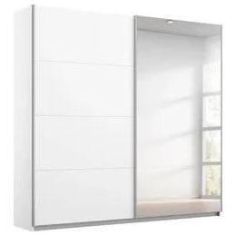 Schwebet&uuml;renschrank OTTO HOME "Kleiderschrank Schrank Garderobe Schlafzimmerschrank THANOS", alpinwei&szlig; mit spiegel, B:181cm H:210cm T:62cm, Holzwerkstoff, Schr&auml;nke, Schwebet&uuml;renschrank, Optional mit Spiegel, Metall-Griffleisten alufarben MADE IN GERMANY