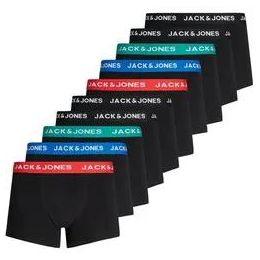 Jack & Jones Boxershorts JACK & JONES "Boxershort JACHUEY TRUNKS 5 PACK 10er Pack", Herren, Gr. M, bunt (rot, blau, petrol, schwarz), Obermaterial: 95% Baumwolle CO. 5% Elasthan EL., Unterhosen