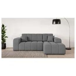 Ecksofa OTTO HOME "CASSY L-Form, Schlafsofa mit Bettkasten, Ma&szlig;e B/T/H: 245/165/88 cm", grau (dunkelgrau), B:244,5cm H:88cm T:164,5cm, 94% Polyester, 6% Nylon, Sofas, Ecksofa, mit 2 R&uuml;ckenkissen, Recamiere rechts oder links bestellbar