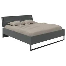 Futonbett wimex "Tilburg in verschiedenen Breiten erh&auml;ltlich, inkl. LED Beleuchtung", schwarz (grafit, absetzung schwarz, grafit, absetzung schwarz, grafit, absetzung schwarz), B:188cm H:93cm L:210cm, Betten, Futonbett, Bett mit Metallkufe
