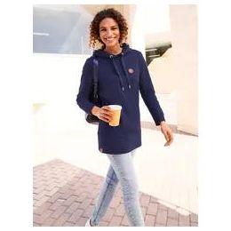 Longsweatshirt Casual Looks, Damen, Gr. 40, blau (marine), 100% Baumwolle, unifarben, Sweatshirts