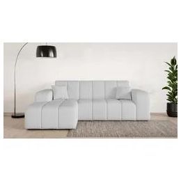 Ecksofa OTTO HOME "CASSY L-Form, Schlafsofa mit Bettkasten, Ma&szlig;e B/T/H: 245/165/88 cm", grau (hellgrau), B:248cm H:83,5cm T:165,5cm, 100% Polyester, Sofas, Ecksofa, mit 2 R&uuml;ckenkissen, Recamiere rechts oder links bestellbar