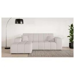 Ecksofa OTTO HOME "CASSY L-Form, Schlafsofa mit Bettkasten, Ma&szlig;e B/T/H: 245/165/88 cm", beige (hellbeige), B:248cm H:83,5cm T:165,5cm, 100% Polyester, Sofas, Ecksofa, mit 2 R&uuml;ckenkissen, Recamiere rechts oder links bestellbar