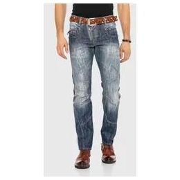 Cipo & Baxx 5-Pocket-Jeans CIPO & BAXX "Jeans", Herren, Gr. 31, L&auml;nge 30, blau, 100% Baumwolle, unifarben, regular fit lang, Jeans 5-Pocket-Jeans, im Used-Look