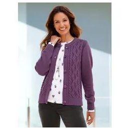 Strickjacke Inspirationen, Damen, Gr. 54, lila (traube), 50% Baumwolle, 50% Polyacryl, unifarben, Strickjacken Strickjacke