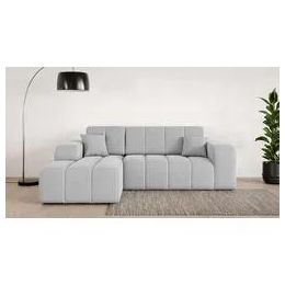 Ecksofa OTTO HOME "CASSY L-Form, Schlafsofa mit Bettkasten, Ma&szlig;e B/T/H: 245/165/88 cm", grau (hellgrau), B:244,5cm H:88cm T:164,5cm, 94% Polyester, 6% Nylon, Sofas, Ecksofa, mit 2 R&uuml;ckenkissen, Recamiere rechts oder links bestellbar