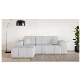 Ecksofa OTTO HOME "CASSY L-Form, Schlafsofa mit Bettkasten, Ma&szlig;e B/T/H: 245/165/88 cm", grau (hellgrau), B:244,5cm H:88cm T:164,5cm, 100% Polyester, Sofas, Ecksofa, mit 2 R&uuml;ckenkissen, Recamiere rechts oder links bestellbar