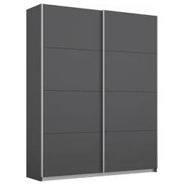 Schwebet&uuml;renschrank OTTO HOME "Kleiderschrank Schrank Garderobe Schlafzimmerschrank THANOS", grau (graumetallic), B:136cm H:229cm T:62cm, Holzwerkstoff, Schr&auml;nke, Schwebet&uuml;renschrank, Optional mit Spiegel, Metall-Griffleisten alufarben MADE IN GERMANY