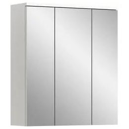 Spiegelschrank Welltime "CAPRI, Breite 63 cm, 3 Spiegelt&uuml;ren mit Soft-Close-Funktion, 9 F&auml;cher", wei&szlig;, wei&szlig; hochglanz, B:63cm H:73cm T:21cm, FSC-zertifizierter Holzwerkstoff, MDF, Schr&auml;nke, Spiegelschrank, Badschrank, Schrank, H&auml;ngeschrank, Spiegel