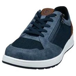 Sneaker Bugatti, Herren, Gr. 44, blau, Lederimitat, Textil, Schuhe Sneaker, Freizeitschuh, Halbschuh, Schn&uuml;rer mit Kontrastbesatz an der Ferse