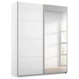 Schwebet&uuml;renschrank OTTO HOME "Kleiderschrank Schrank Garderobe Schlafzimmerschrank THANOS", alpinwei&szlig;, hochglanz wei&szlig; mit spiegel, B:136cm H:229cm T:62cm, Holzwerkstoff, Schr&auml;nke, Schwebet&uuml;renschrank, Optional mit Spiegel, Metall-Griffleisten alufarben MADE IN GERMANY, Topseller