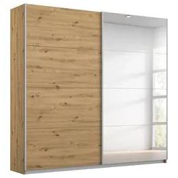 Schwebet&uuml;renschrank OTTO HOME "Kleiderschrank Schrank Garderobe Schlafzimmerschrank THANOS", eiche artisan mit spiegel, B:181cm H:210cm T:62cm, Holzwerkstoff, Schr&auml;nke, Schwebet&uuml;renschrank, Optional mit Spiegel, Metall-Griffleisten alufarben MADE IN GERMANY