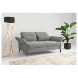 Sit & More 2,5-Sitzer SIT & MORE "Emely, inkl. Sitztiefenverstellung", grau, B:189cm H:92cm T:123cm, 100% Polyester, Sofas, wahlweise mit Bettfunktion, Kopf- & Armteilverstellung