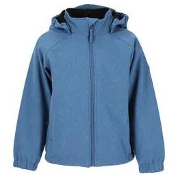 Softshelljacke ZIGZAG "Bjorn", M&auml;dchen, Gr. 116, blau, 96% Polyester, 4% Elasthan, unifarben, normal, ohne Ausschnitt, Jacken Softshelljacke, Mit wasserabweisender Membran