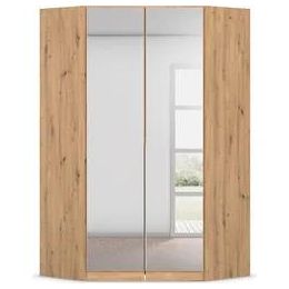 Eckkleiderschrank OTTO HOME "Kleiderschrank Schrank Ankleidezimmer Schlafzimmer Garderobe AGORDO", braun (eiche artisan), B:117cm H:210cm T:117cm, Holzwerkstoff, Schr&auml;nke, Eckkleiderschrank, mit Spiegelt&uuml;ren, voll ausgestattet mit viel Stauraum MADE IN GERMANY