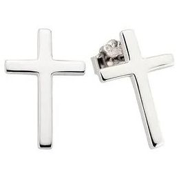 Paar Ohrstecker "Schmuck Geschenk Silber 925 Silberohrstecker Kreuz", silber (silberfarben), ANISTON JEWELRY & WATCHES, Ohrringe, Damen, Silber 925 (Sterlingsilber)