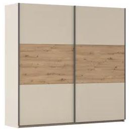 Schwebet&uuml;renschrank Rauch "Kleiderschrank Schrank Garderobe Schlafzimmerschrank SAJO", beige (champagner, eiche artisan), B:218cm H:210cm T:59cm, Holzwerkstoff, Schr&auml;nke, Schwebet&uuml;renschrank, in 2 Breiten (218, 261 cm) optional mit Spiegel MADE IN GERMANY