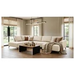 Wohnlandschaft Home Affaire "Tournon U-Form, XXL Sofa, Breite 333 cm, Webstoff, Chenille", braun (latte), B:333cm H:85cm T:198cm, 100% Polyester, Sofas, Wohnlandschaft, Designsofa im nordischen Stil, Wellenunterfederung, Metallf&uuml;&szlig;e, Topseller
