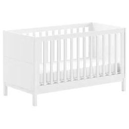 Babybett Vipack "in gradlinigem Design, standfest gebaut, pflegeleichte Oberfl&auml;che", wei&szlig;, B:74,2cm H:85cm L:145cm, Holzwerkstoff, Massivholz, Babybetten, Babybett, 70x140 cm mit 3 Schlupfsprossen, umbaubar zum Juniorbett wei&szlig; lackiert