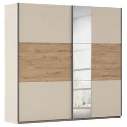 Schwebet&uuml;renschrank Rauch "Kleiderschrank Schrank Garderobe Schlafzimmerschrank SAJO", beige (champagner, eiche artisan), B:218cm H:210cm T:59cm, Holzwerkstoff, Schr&auml;nke, Schwebet&uuml;renschrank, in 2 Breiten (218, 261 cm) optional mit Spiegel MADE IN GERMANY