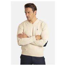 Strickpullover SIR RAYMOND TAILOR "Los Angeles", Herren, Gr. 3XL, beige (hellbeige), 100% Baumwolle, unifarben, normal, V-Ausschnitt, Pullover Strickpullover, mit klassischem V-Ausschnitt