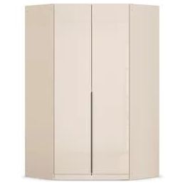 Eckkleiderschrank OTTO HOME "Kleiderschrank Schrank Ankleidezimmer Schlafzimmer Garderobe AGORDO", beige (beige, glas beige (champagner)), B:117cm H:229cm T:117cm, Holzwerkstoff, Schr&auml;nke, Eckkleiderschrank, mit Glast&uuml;ren, voll ausgestattet mit viel Stauraum MADE IN GERMANY