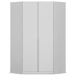 Eckkleiderschrank OTTO HOME "Kleiderschrank Schrank Ankleidezimmer Schlafzimmer Garderobe AGORDO", grau (seidengrau), B:117cm H:229cm T:117cm, Holzwerkstoff, Schr&auml;nke, Eckkleiderschrank, voll ausgestattet mit gro&szlig;z&uuml;gigem Stauraum, 2 H&ouml;hen MADE IN GERMANY