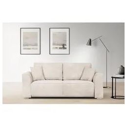 2-Sitzer Inosign "BEATRICE, erh&auml;ltlich in trendigen Stoffoptionen, B/T/H: 143/73/92 cm", beige (creme), B:195cm H:92cm T:107cm, 100% Polyester, Sofas, In hochwertiger Verarbeitung, incl. 2 gro&szlig;en Zierkissen in Korpusfarbe